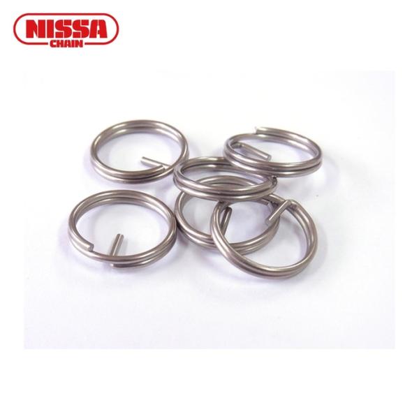 ニッサチェイン チェーン用パーツ|特長:二重リングの先端の一方を90°内側に曲げています。 ステンレス製でサビに強いです。