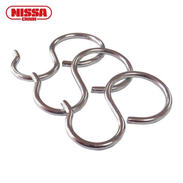 ニッサチェイン フック|特長:パイプに使用できるフックです。 水回りに最適なステンレス製です。