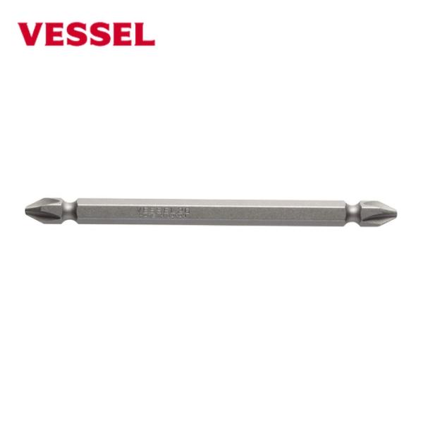 VESSEL 両頭ドライバービット|特長:大量ロット生産で品質の安定と低コストを実現しています。 オリジナル特殊合金鋼を使用しています。 品質管理により、折れに強いビットとしてシビアで過酷な状況での作業が要求される産業界で長い実績があります。