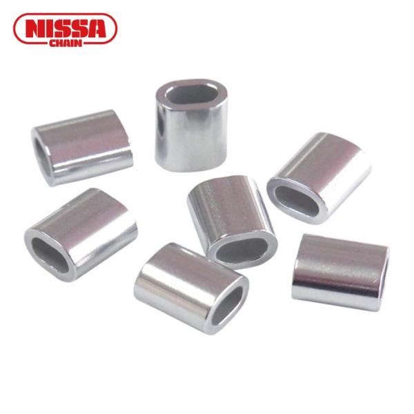 ニッサチェイン チェーン|特長:市販の電工ペンチ、圧着工具でカシめる金具です。
