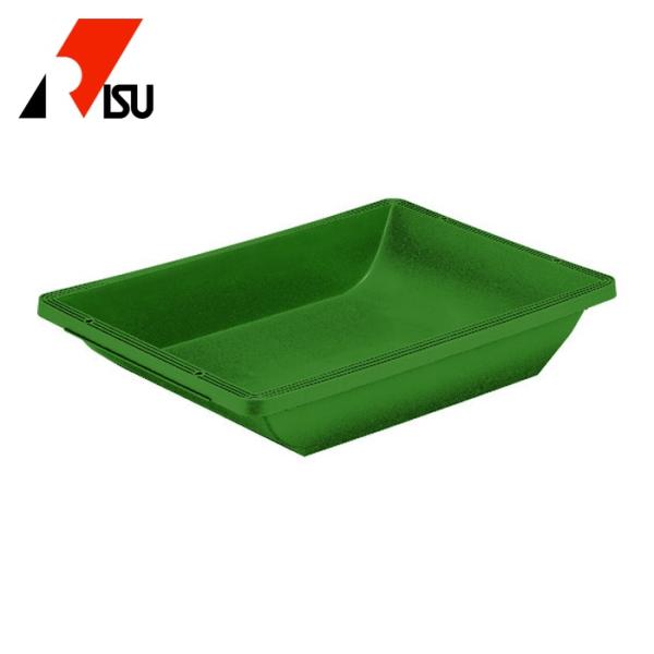 RISU プラ舟|特長:従来品と比べて短側面底部がR型に加工されています。 モルタル、接着剤などの混練に使いやすいです。