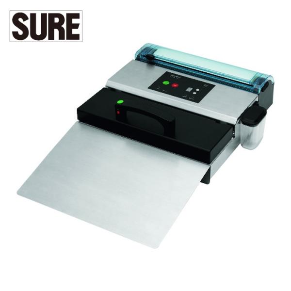 SURE 真空包装機|特長:脱気式ながら高真空度を実現しました。 水分を吸い込んでしまった場合、ポンプへ流れ込んでしまう前にいったん水タンクに溜まります。 水気の多い食材を真空パックするときも安心して作業できます。