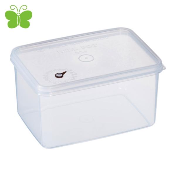 蝶プラ 食品用容器|特長:留具やパッキンを使わない簡易密閉容器です。 フタには便利な日付メモリー付です。 半透明なので中身が何か分かります。