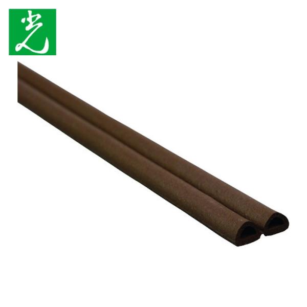 光 クッション(半円型)|特長:耐久性・耐候性に優れ、適度な弾力ですきまにピッタリとなじみ防音・防風効果があります。 使用用途に合わせて自由にカットできます。 粘着テープ付きです。