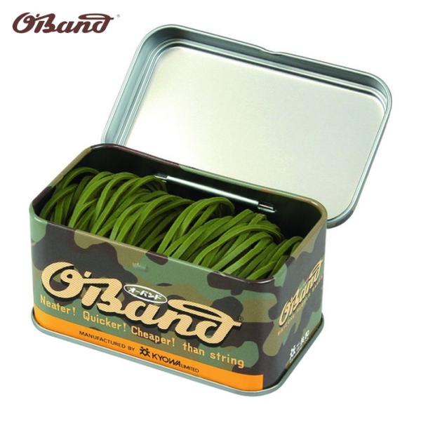 オーバンド ゴムバンド|特長:オーバンド缶シリーズにカモフラ缶が仲間入りしました。 ちょっと太めなカーキ色の輪ゴムが入っています。