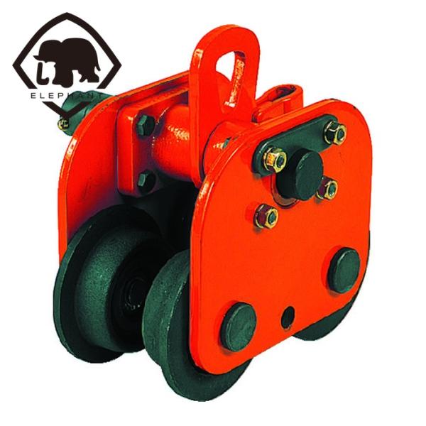 象印 プレーントロリー|特長:強くて美しい静電粉体塗装です。 I型鋼元の取り付けがアジャスト式ですので3種類のI型鋼へ取り付け可能です。 アジャストカラーを装着することによって、より太い走行レールへの取り付けが可能です。