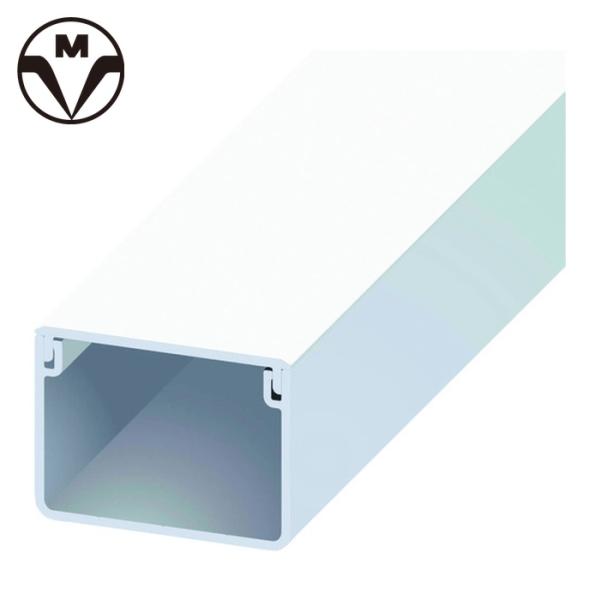 マサル 配線ダクト|特長:OA機器、LAN工事などあらゆる配線の整理、保護に使用できます。 カバーとベースは着脱が簡単なはめ込み式で、取り付けが容易な上に保守点検も楽に行えます。 硬質塩化ビニル製で、切断などの加工も簡単。