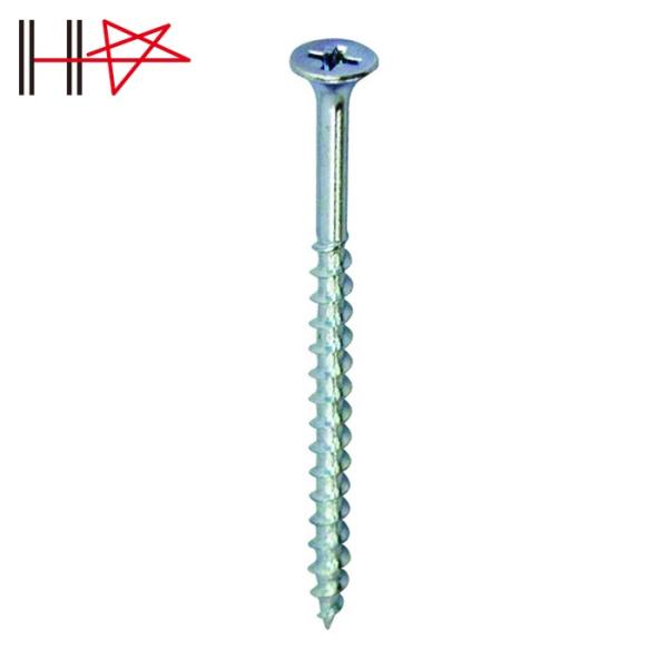 DAIDOHANT コーススレッドスクリュー|特長:ねじ山の間隔が長く(粗目)ねじの溝が深い、電動工具を使って作業するもっとも一般的な木工用ビスです。