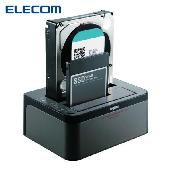 ELECOM DVD|特長:パソコンなしでハードディスクの丸ごとコピーが可能な2BAYスタンド型HDD/SSDデュプリケーターケースです。 エラースキップ機能搭載、不良セクタのあるHDDもコピー可能、大容量HDDのデュプリケートが可能です。...