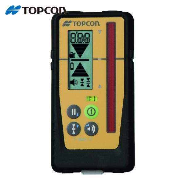 TOPCON 回転レーザー用受光器|特長:ローテーティングレーザー用の受光器です。 (3色表示橙色・、緑センター、赤▲)・オートパワーオフ:約30分です。 ブザー音:強/弱/OFFです。