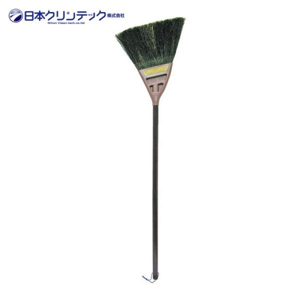 日本クリンテック ほうき|特長:2つのファイバーを組み合せ、さらに掃きやすくなりました。 しなやかな黒シダとコシの強い赤シダで、粗ごみからチリ埃までこれ1本で掃けます。