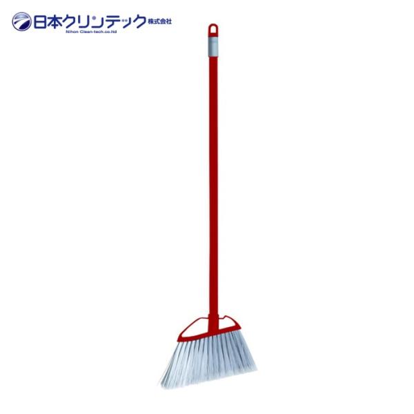 日本クリンテック ほうき|特長:穂先の先端に施した先割れ加工により、細かいゴミやホコリを残さず掃けます。 象徴的なヘッド部は、植毛タイプのほうきにしかできない形状で、穂先に適度な弾力性を持たせます。