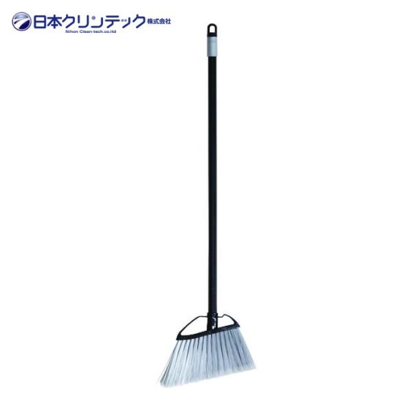 日本クリンテック ほうき|特長:穂先の先端に施した先割れ加工により、細かいゴミやホコリを残さず掃けます。 象徴的なヘッド部は、植毛タイプのほうきにしかできない形状で、穂先に適度な弾力性を持たせます。
