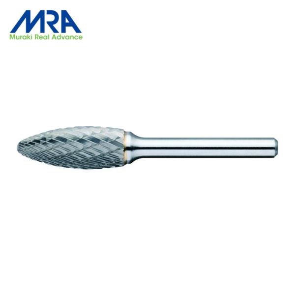 MRA 超硬バー|特長:シャンク径6mmの超硬バーです。 通常のクロスカット、スパイラルカットと比べ刃数が少なく、切削量が多くなります。