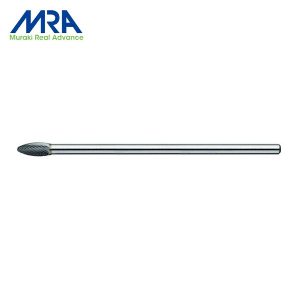 MRA 超硬バー|特長:切削量が多く、作業時間を短縮できます。 排出される切粉は、針状になります。 クロスカットに比べ、切削抵抗は、多少増すもののバリバリ削れるので、高能率作業に向いてます。