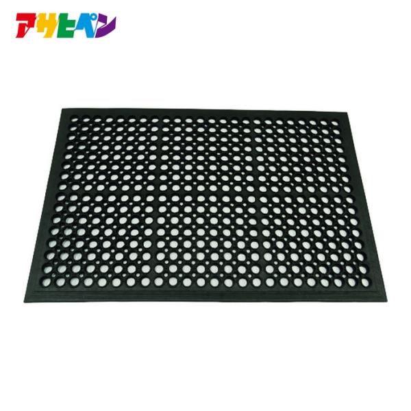 アサヒペン ノンスリップマット|特長:天然ゴム素材100%で、弾力性、ノンスリップ性、耐久性、摩耗性、防振性に優れています。 孔付きで透水性もあるため、雪地や砂地、砂利などでも使用可能です。 周囲の縁にテーパー(傾斜)が付いているので、つま...