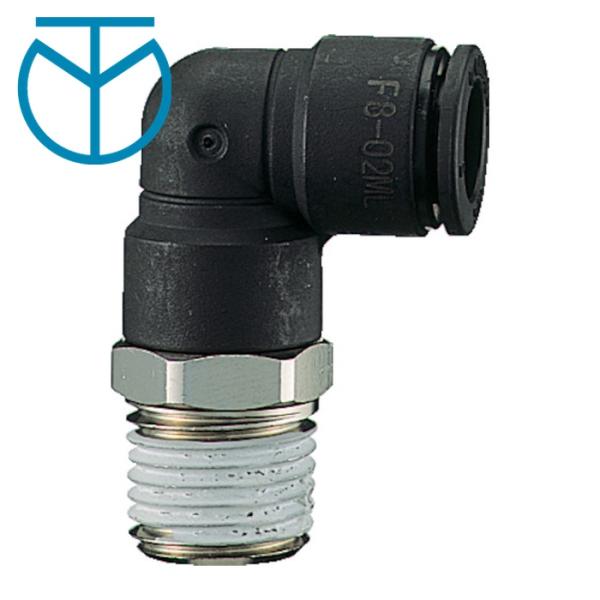 チヨダ チューブ継手(エルボ)|特長:PBT樹脂を採用し、スパッタ等の延焼事故を防止。 空気圧汎用型継手では初の軽量化を実現。