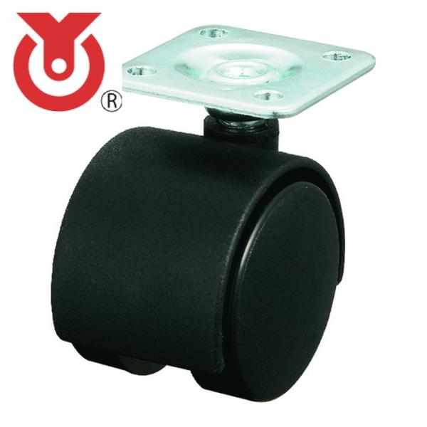 ユーエイ ねじ込み式双輪キャスター(ナイロン車)|特長:一般的な双輪キャスターで小型かつ軽量です。