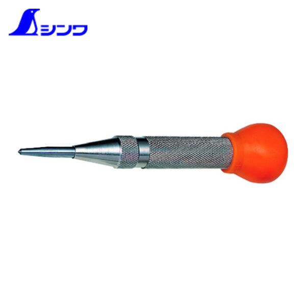 シンワ ポンチ|特長:片手で押し付けるだけで、楽に印が付けられます。 ハンマーが要らないので、天井にも正確に打てます。