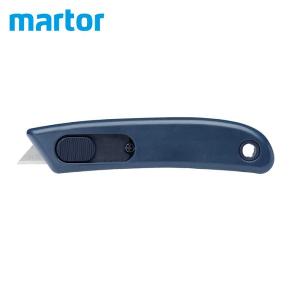 martor セーフティカッターナイフ|特長:スライダーから手を離すと刃が自動収納されるため安全です。 替刃交換できない仕様なので替刃の紛失や混入などのリスクがありません。 両面にスライダーがあるので左右どちらの手でも快適に使用できます。