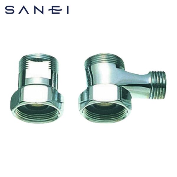 SANEI 水道配管用継手|特長:壁付混合栓本体と偏心管の間に取り付けて分岐します。 主にTOTO社製サーモ・シングルレバーに適合します。