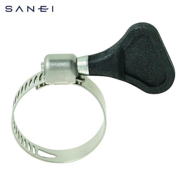 SANEI 散水用ホース|特長:水道ホース手締付用の板バンドです。
