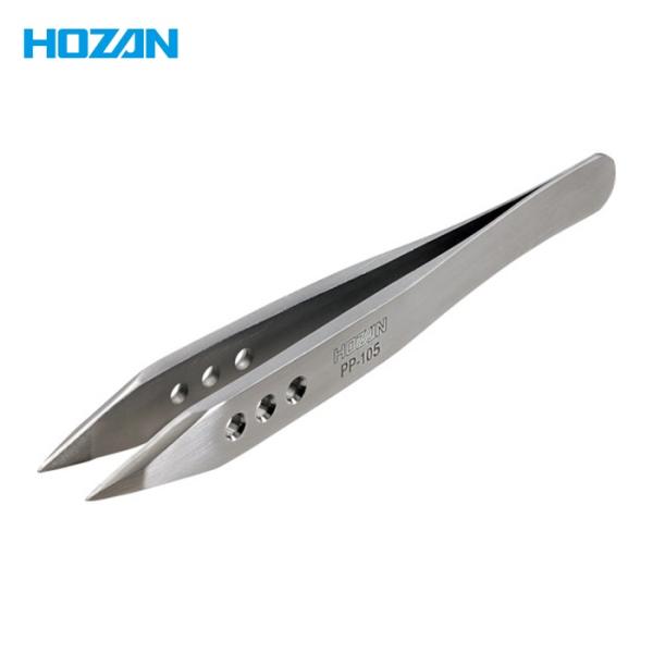 HOZAN ステンレス製ピンセット|特長:対象物をしっかりとつかめる頑強ボディーです。