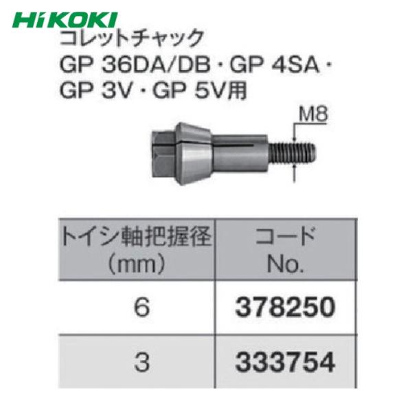 ・トイシ軸把握径(mm):3・コレツトチヤツク3mm・ハンドグラインダ用コレットチャック・適用機種:GP36DA/DB、GP4SA、GP3V、GP5V・日立工機(株)のブランドは、2018年10月「HiKOKI」に変わりました。-ブランド ...