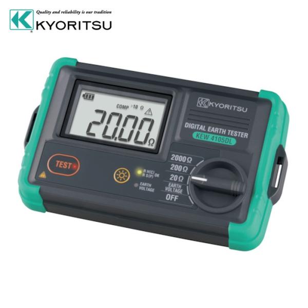 KYORITSU デジタル接地抵抗計|特長:IP67防水であらゆる環境に適応します。 小型コードリールでスピーディー(応答速度2秒)に接地測定します。 ノイズに強く地電圧25Vまで測定可能です。