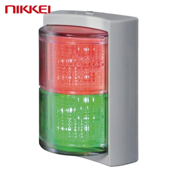 NIKKEI LED表示灯|特長:屋外でも使用できるLED2色表示灯です。 住宅用スイッチボックスにも取付対応しています。 2段赤色、緑色の2色表示です。