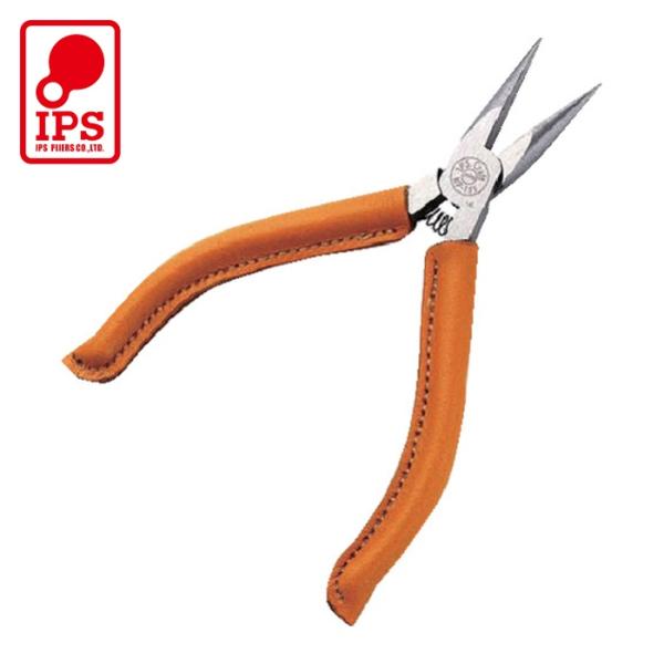 IPS ラジオペンチ|特長:使うほどに手になじみ、愛着の沸く本革を1本1本、丁寧に縫い上げました。 くわえ部、先端ギザ溝なしで、つかむ物にキズをつけません。