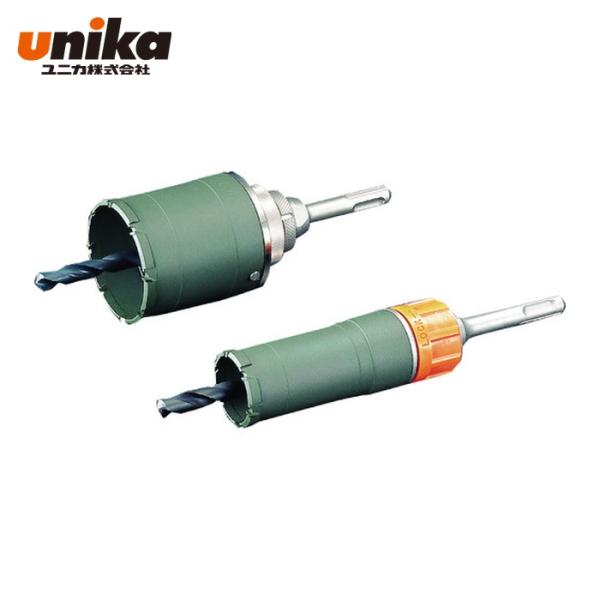 UNIKA 替刃式コアドリル|特長:内刃先行の2枚組刃で、金属張りサイディング材やステンレス張り木材、[金属板+断熱材+合板]等の複合材も一発で穴あけ可能です。 木質系材料の穴あけは、切り屑の排出が良く、釘の切断、薄鉄板の重ね切りも可能です...