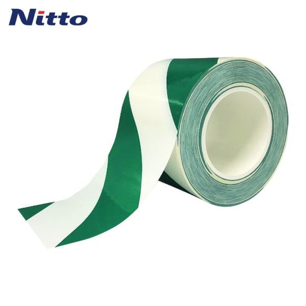 ニトムズ ラインテープ|特長:耐久性に優れ、環境に優しく、作業性も抜群のラインテープです。 はくり紙が無く、長巻なので長い距離でも貼りやすく作業効率が上がります。 耐油性に優れています。