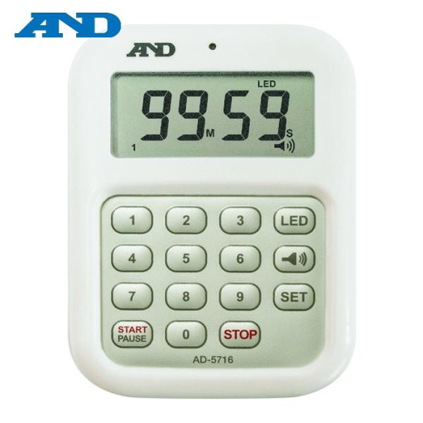 A&amp;D タイマー|特長:厨房や工場など騒音の大きな場所で、LEDランプと大きなブザー音でお知らせ 100分形デジタルタイマーです。 通常のカウントダウンタイマーに加え、便利なカウントアップタイマー機能付きです。 ストップ時間を設定し...