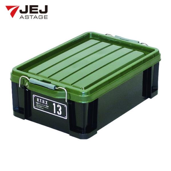 JEJアステージ フタ式収納ケース|特長:スタッキング(積み重ね)でき便利です。 (当社品番#13,#25)・長さを測れるフタに35cmまでの便利な目盛り付です。 工具類やアウトドア収納に便利なバックル蓋付きコンテナです。