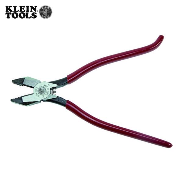 KLEIN プライヤー|特長:深い溝付きの刃で軽い力でしっかりと掴めます。 耐久性に優れた高周波焼き入れ切断刃を採用しています。 ハンドルは焼戻しされておりワイヤを切断した時の衝撃を吸収します。