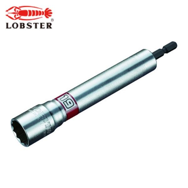 エビ ソケットビット(電動工具用)|特長:ボルト・ナットの角を確実にとらえ、面接触で角を傷めません。 電ドルソケットの基本形状です。 深穴式になっており、雄ねじの飛び出しが長い場合でも使用可能です。