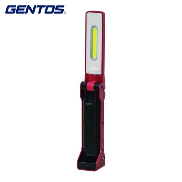 GENTOS LEDハンドライト(充電式)|特長:COB LED搭載で広範囲を均一に照射可能です。 トップライト搭載で狭い隙間を照らすのに便利です。 蓄光スイッチで暗闇でも操作可能です。