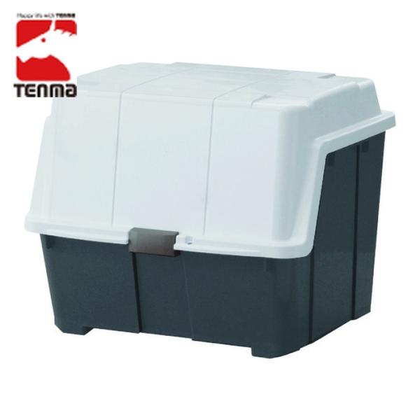 TENMA 道具箱|特長:大容量のコンテナー(ストッカー)です。 フタが大きく開き、開いた状態で固定することもできます。 収納物の整理や出し入れに便利です。