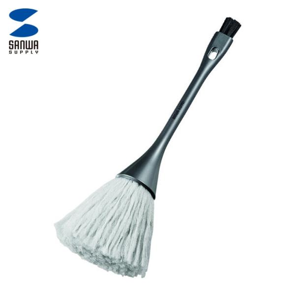 SANWA 液晶用クリーナー|特長:静電気を除去してホコリの再付着を防ぎます。 導電性繊維入り除電ブラシでホコリの再付着を防ぎます。 狭い場所の掃除に便利なすき間ブラシ付です。