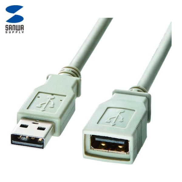 SANWA USBケーブル|特長:USB延長ケーブル(1m)です。 2重シールドケーブルです。 銅製高密度編み組シールド材の内側に密閉型のアルミシールド処理を施し低域から広域まで、ほとんどのノイズから大切なデータを守ります。