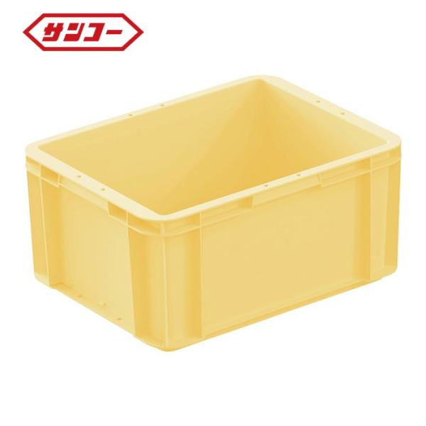 サンコー ボックス型コンテナ|特長:全面ベタ目の多目的コンテナーです。 サンボックス#28・2Bの底面強化タイプとなっており、重量物の収納やコロコン等による搬送用に最適です。 底面が10mm中央底上がり形状となっています。