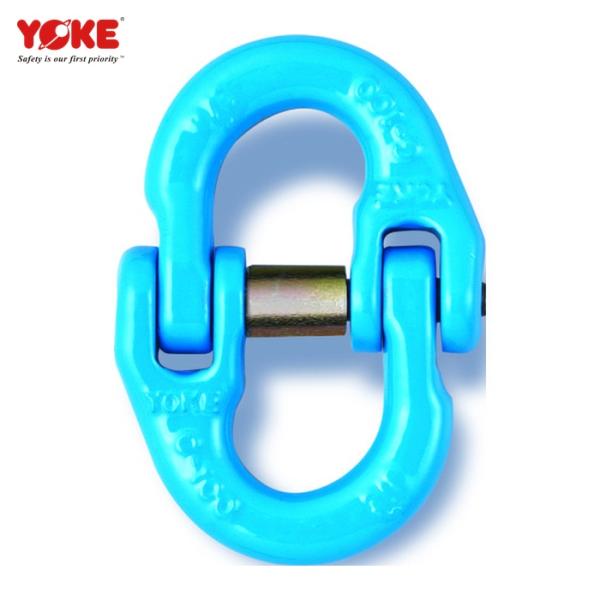 YOKE チェーンスリング加工部材|特長:チェーンとフック、マスターリンクとに接続金具です。 ハンマーで簡単に接続できます。