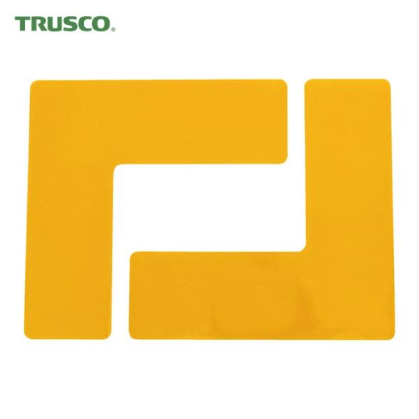 TRUSCO ラインテープ|特長:必要数分を購入可能にした1シート入りの商品です。 丈夫なフィルムと強力な粘着剤で破れや剥がれが少なく、取り換えの際には剥がしやすいテープです。 フォークリフトやパレットの擦れによる破れやはがれをコーナー表示...