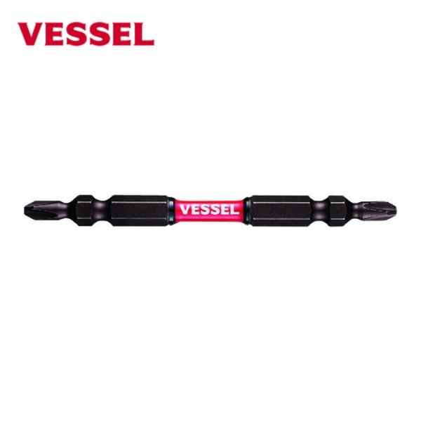 VESSEL トーションビット|特長:刃先が先細形状になっており、ねじ頭が断然見やすく作業効率が大幅に上がります。 強さと粘りのある新素材により電動インパクトの高速・高トルク化に対応しました。 ドリルネジやコーススレッドネジに適しています。