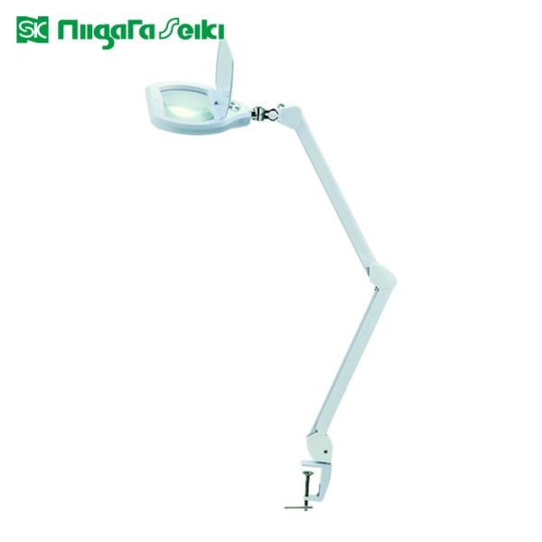 SK 照明拡大鏡(クランプ取付型)|特長:高寿命、省電力なLEDライト付です。 タッチスイッチ&amp;角型レンズタイプです。 無段階調光機能付で明るさの調整が可能です。
