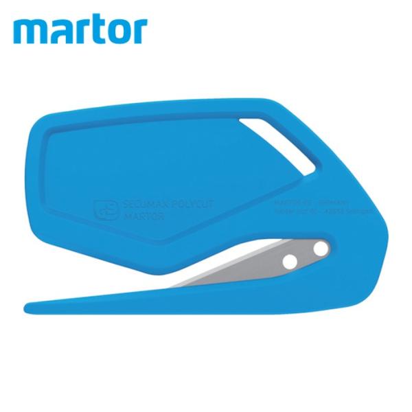 martor 特殊用途カッター|特長:ボディと刃の間が大きく、フィルムやシートを複数重ねて切断出来ます。 ガイド先端は長く伸びており、対象物とフィルムの間に差し込みやすいです。 刃に直接手が触れないので極めて安全に作業が可能です。