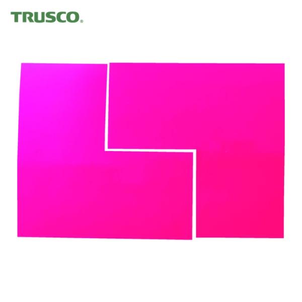TRUSCO 蛍光ラインテープ|特長:視認性が高いL字型の蛍光色シールです。 照明によって蛍光を発し鮮明に見えるため、強い注意喚起が必要な場所に最適です。 商品を置く場所の目印用マークに最適で、倉庫や工場内での整理整頓用にも便利です。