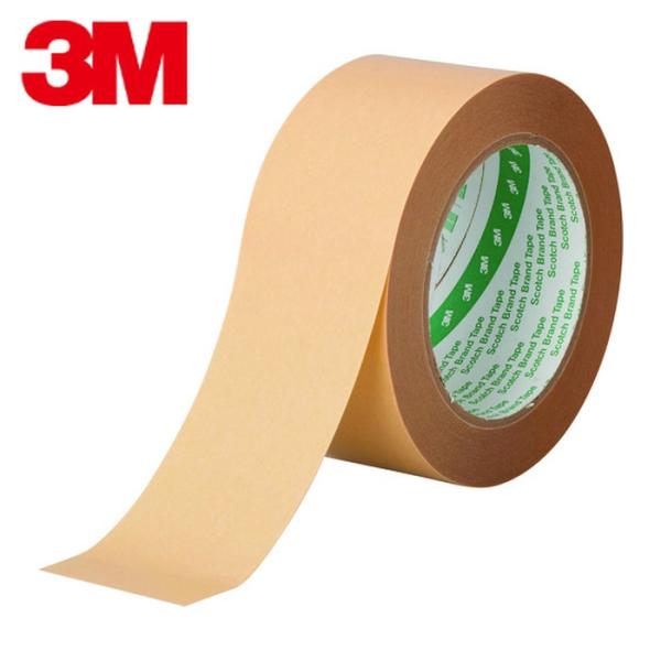 3M 工業用・プロ用両面テープ|特長:ポリエステル基材の両面に接着力の違う2種類のアクリル系粘着剤を塗布した両面テープです。 弱粘着面は、再剥離性のある糊残りしにくい粘着剤を使用しています。