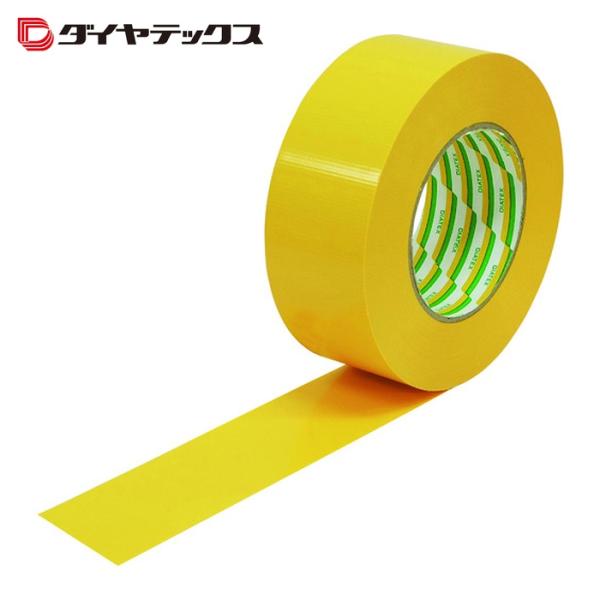 パイオラン ラインテープ|特長:耐久性、耐摩耗性、隠蔽性が良好です。 素材が伸びにくく、直線が引きやすいです。 刃物を使わずに手で簡単に切れます。